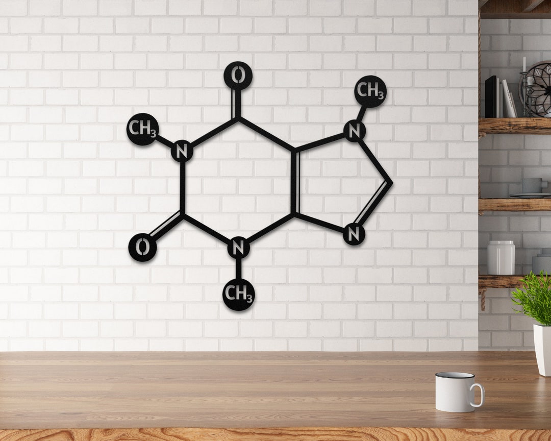 Caffeine Molecule Wall Decor Coffee Molecule Metal Sign - Etsy
