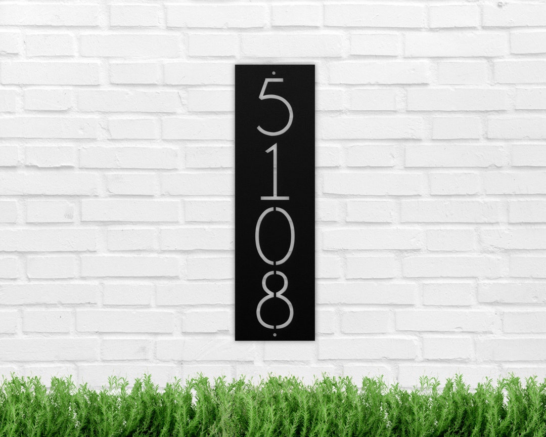 Vertical House Number Sign, Metal Address Sign, House Plaque, Home ...