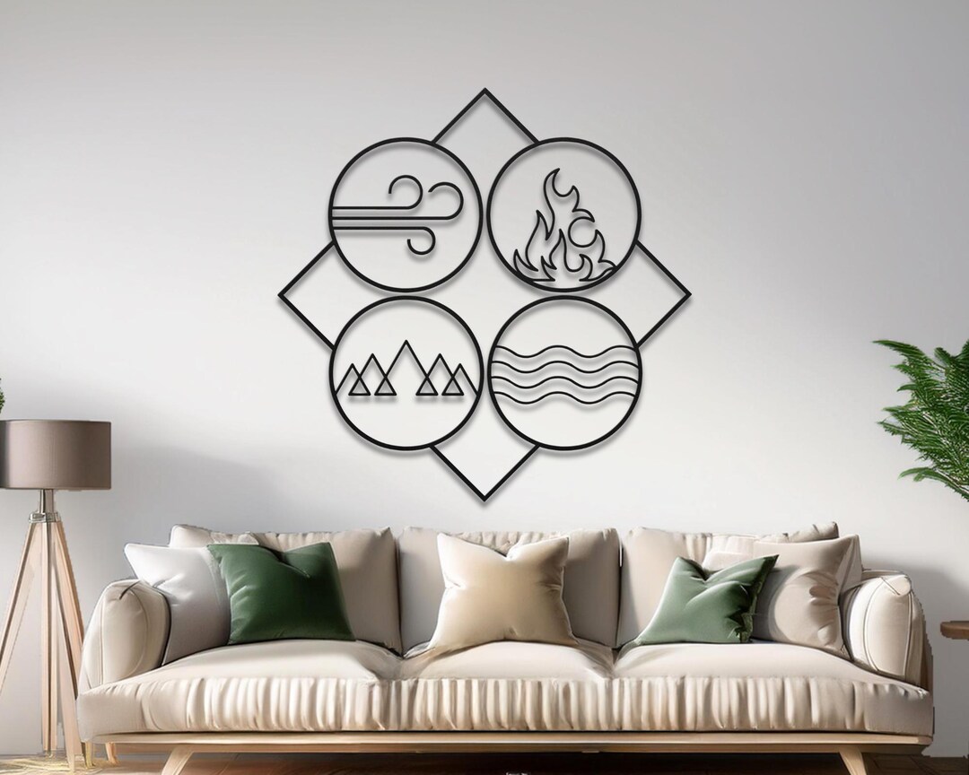 Four Elements, Metal Wall Art, Housewarming Gift, Metal Decor, Water ...