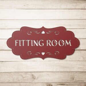 Fitting Room Metal Sign - Retro Boutique Retail Clothing Store Signage ...