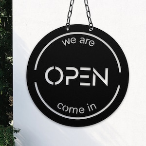 We're Open Metal Sign for Boutique or Café Decor -minimal Storefront ...