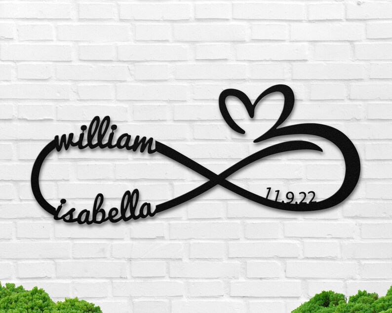 Custom Infinity Heart Metal Sign Personalized Sign Couple - Etsy