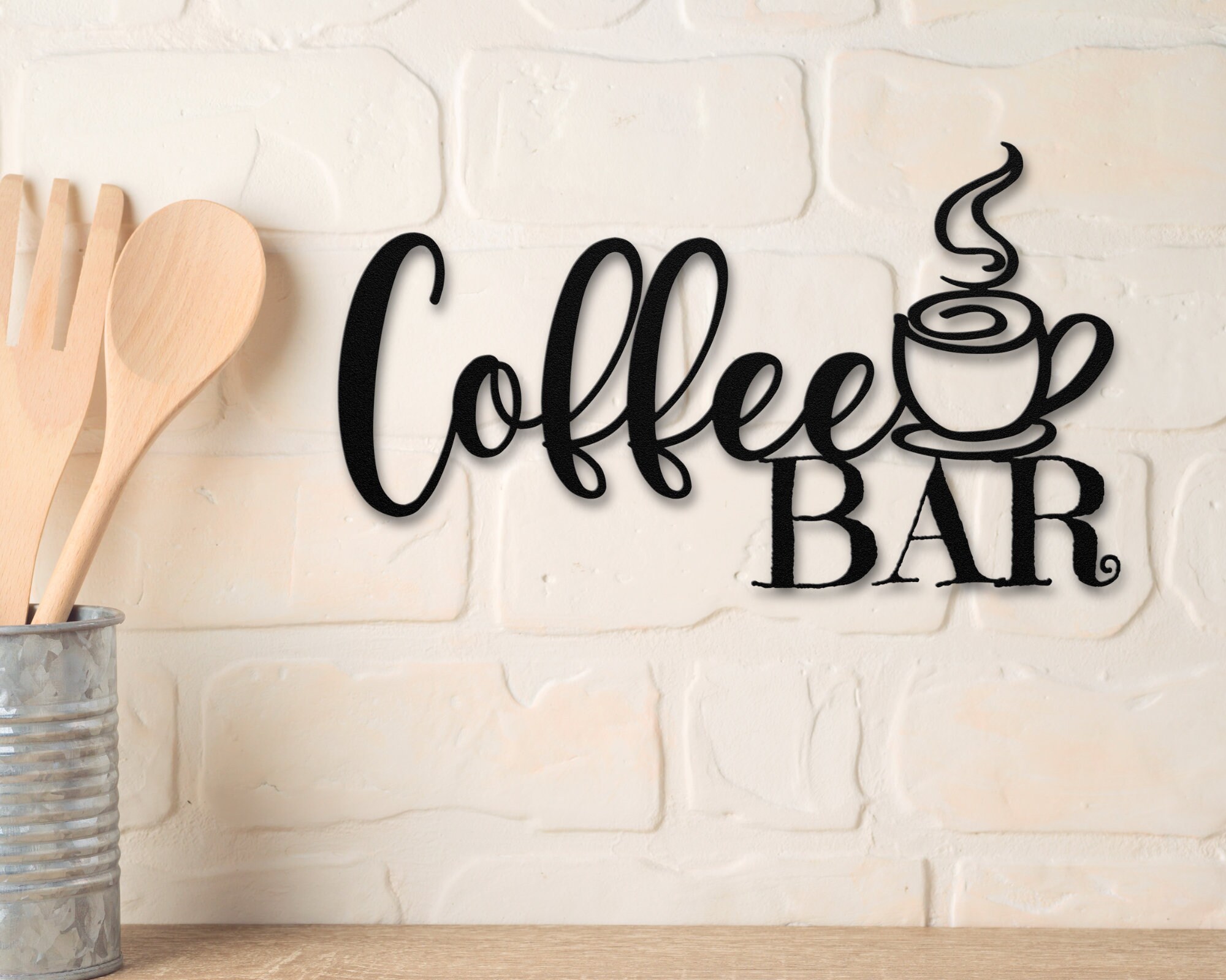 Coffee Bar Metal Sign: Farmhouse Kitchen Wall Decor - Etsy