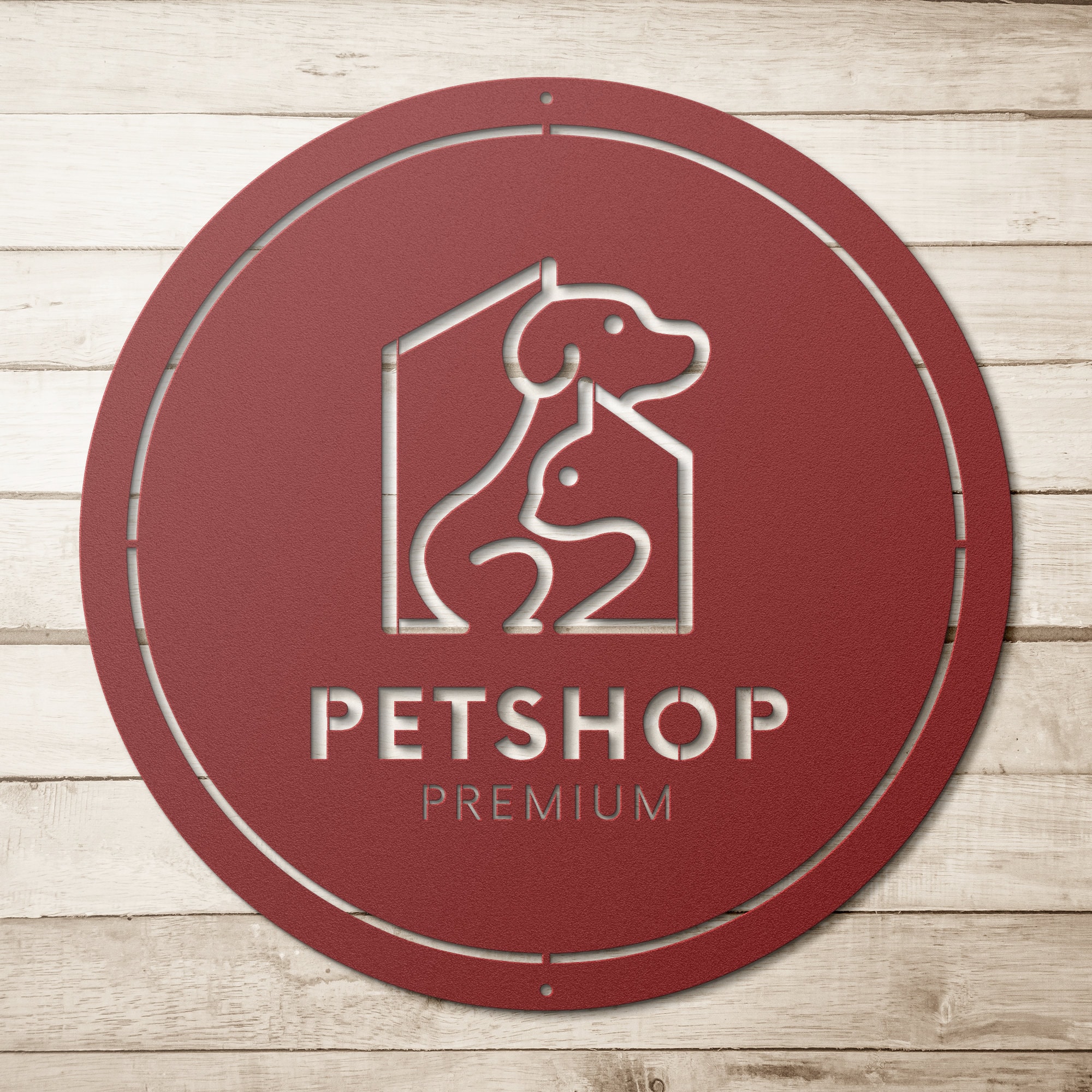 Custom Business Metal Sign Round Logo Sign Shop Sign - Etsy