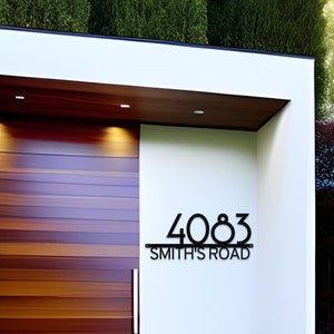 Mid Century Address Sign, House Number Sign, Modern Address Plaque ...