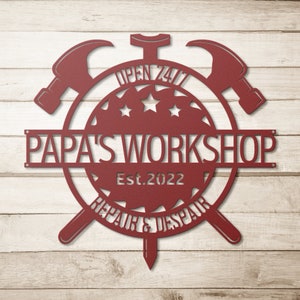 Personalized Metal Workshop Sign – Custom Garage or Woodshop Decor - Etsy