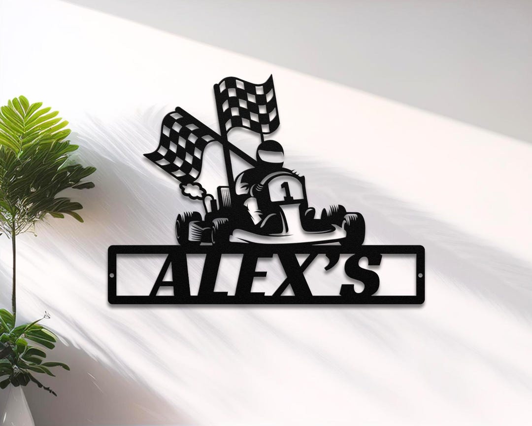 Race Car Metal Sign With Custom Name, Dirt Track Racing Sign, Race ...