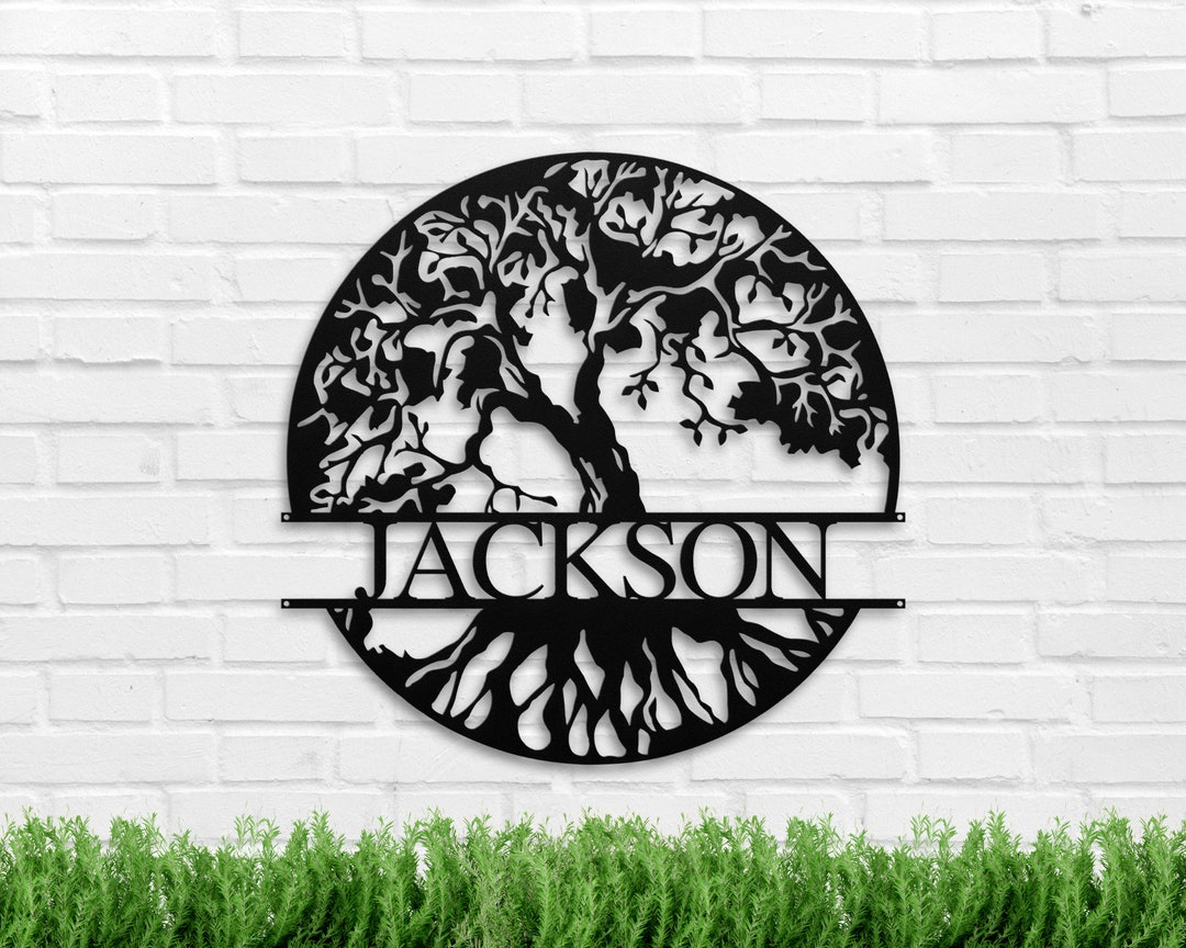 Metal Tree of Life Sign, Custom Metal Sign, Family Last Name Sign ...