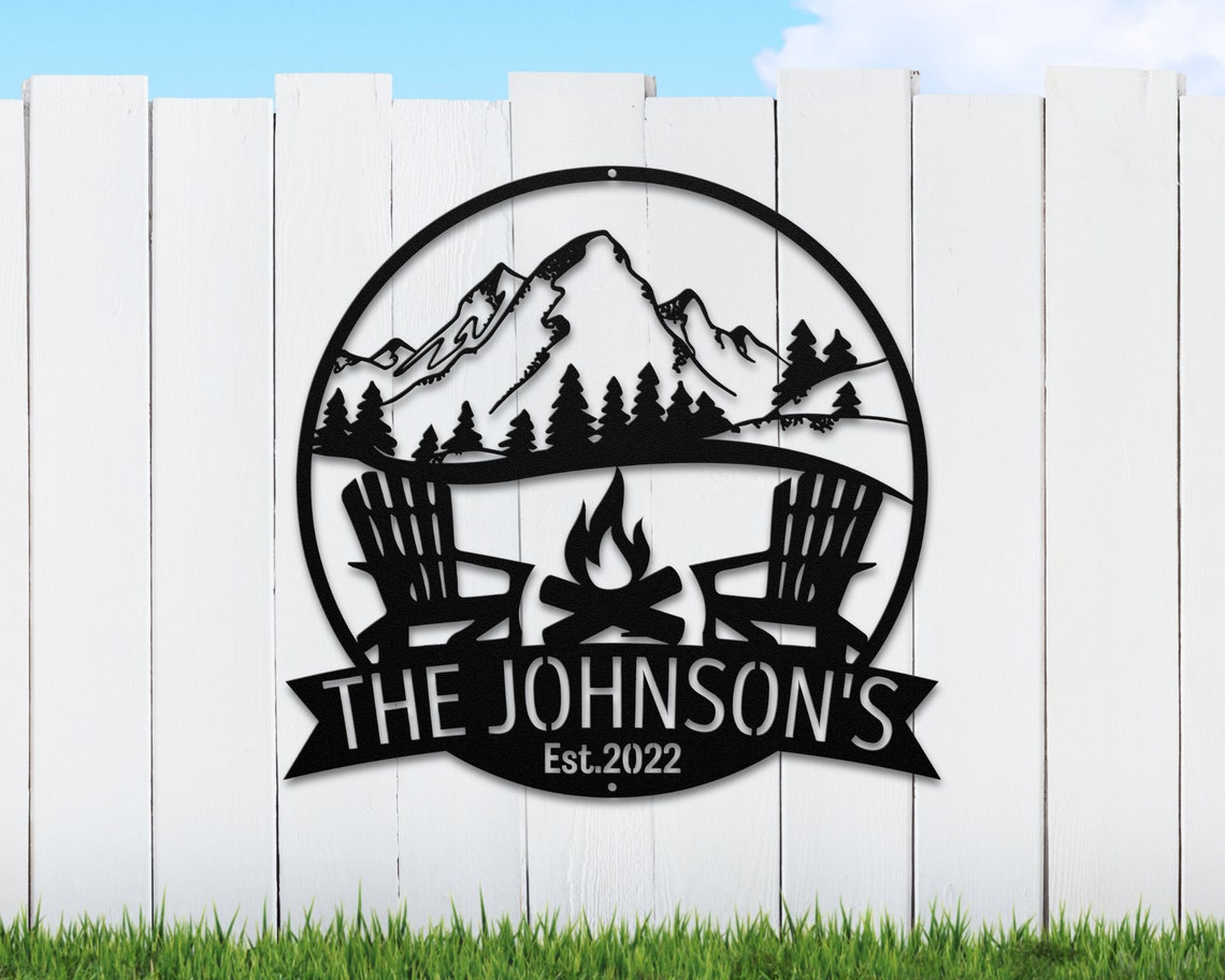 Custom Metal Campfire Sign - Personalized Camping Gifts for Outdoor ...