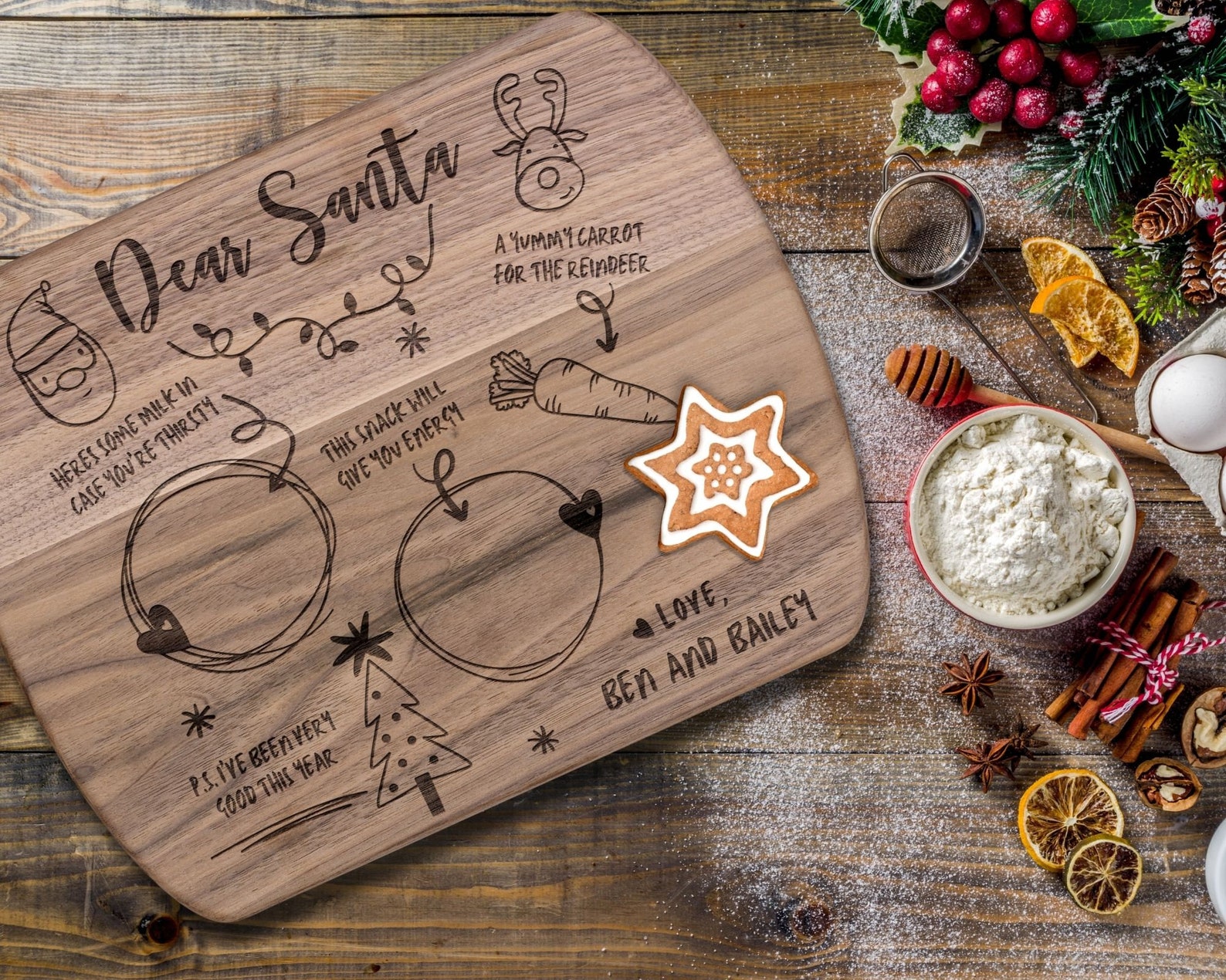 Custom Santa Cookie Plate, Reindeer Food Tray, Christmas Eve Board - Etsy