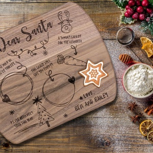 Custom Santa Cookie and Reindeer Food Plate, Christmas Eve Santa Tray ...
