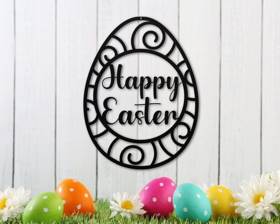 Happy Easter Sign To Color