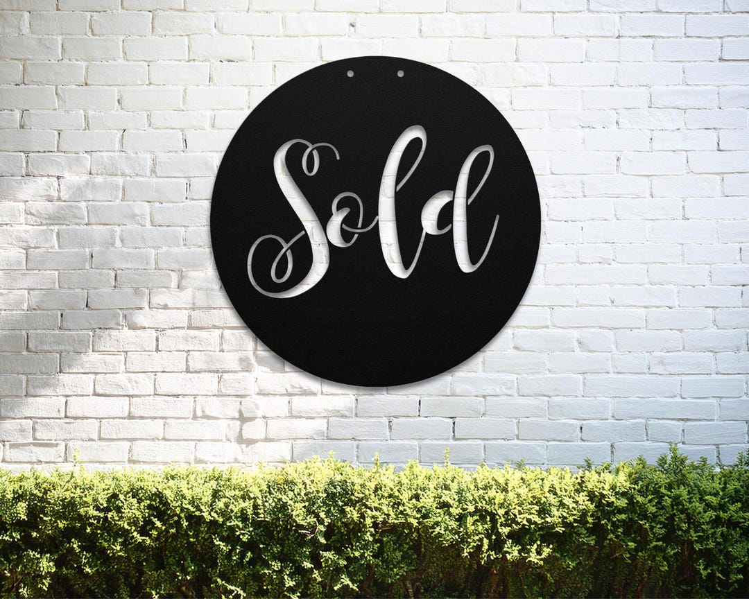 Sold Metal Sign, Real Estate Round Property Sold Sign - Etsy