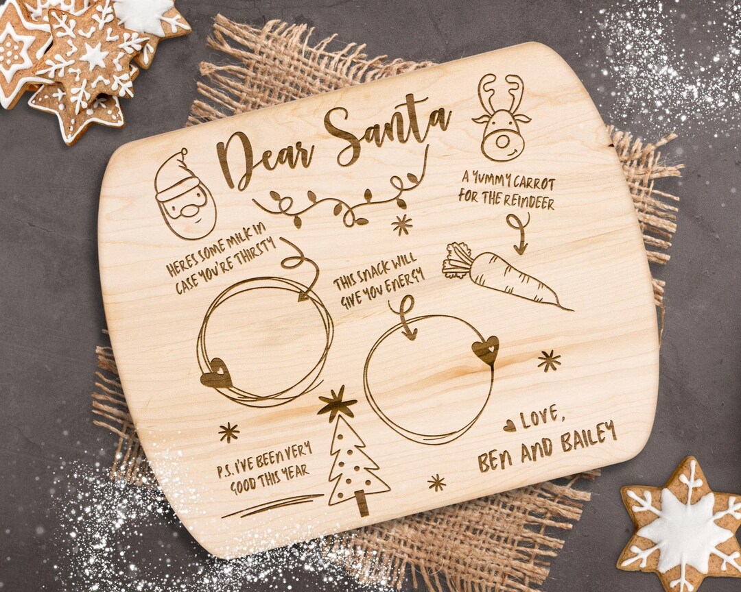 Custom Santa Cookie Plate, Reindeer Food Tray, Christmas Eve Board - Etsy