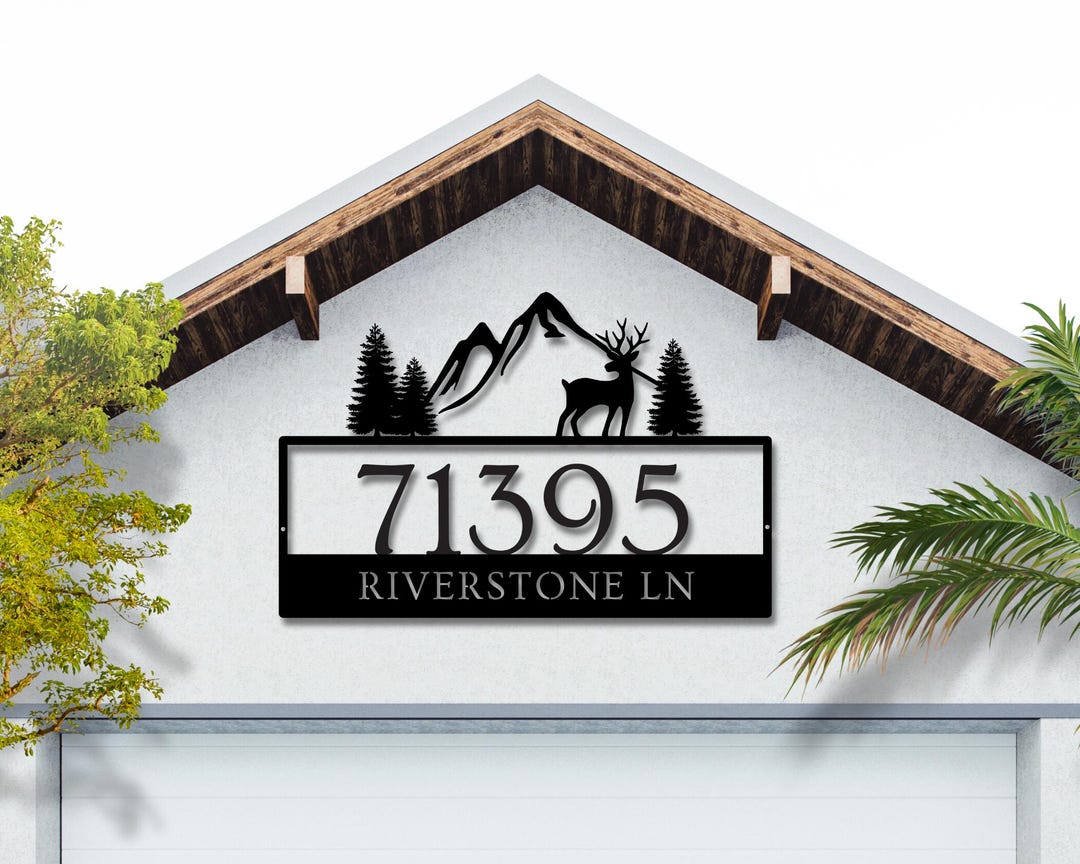 Metal Home Number Sign, Custom Address Sign, Street Sign, House Plaque ...