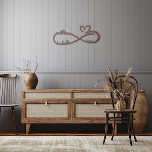 Custom Infinity Heart Metal Sign, Personalized Sign, Couple Name Sign ...