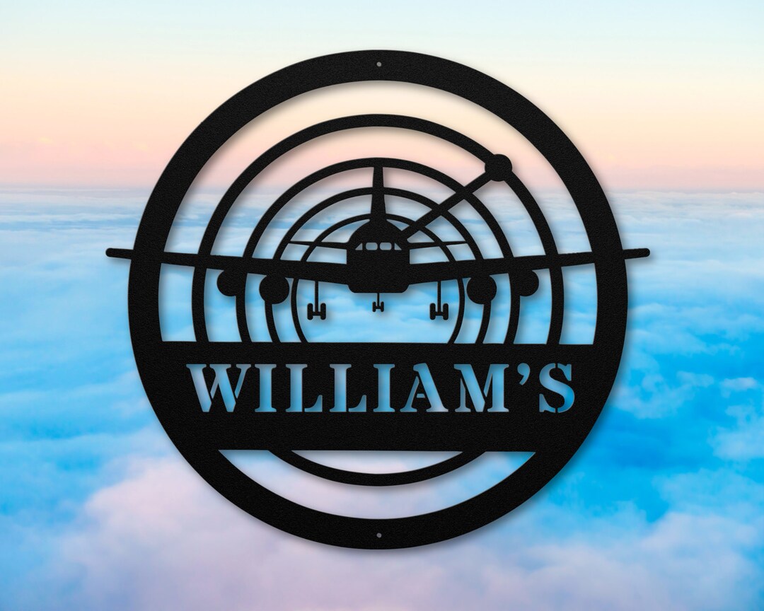 Airplane Hangar Sign Metal Aviation Wall Art Personalized - Etsy
