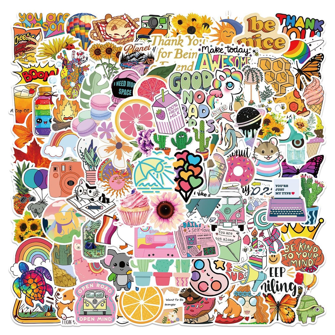 100 Stickers INS New 1 Theme Design Cute Aestheic Stickers Collection ...
