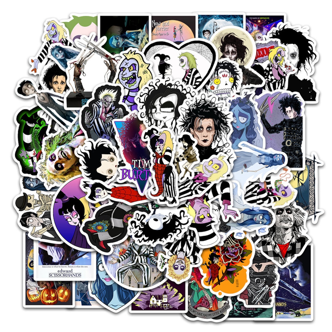 50 Stickers Tim Burton Movie Design Cute Aesthetic Stickers Decal ...