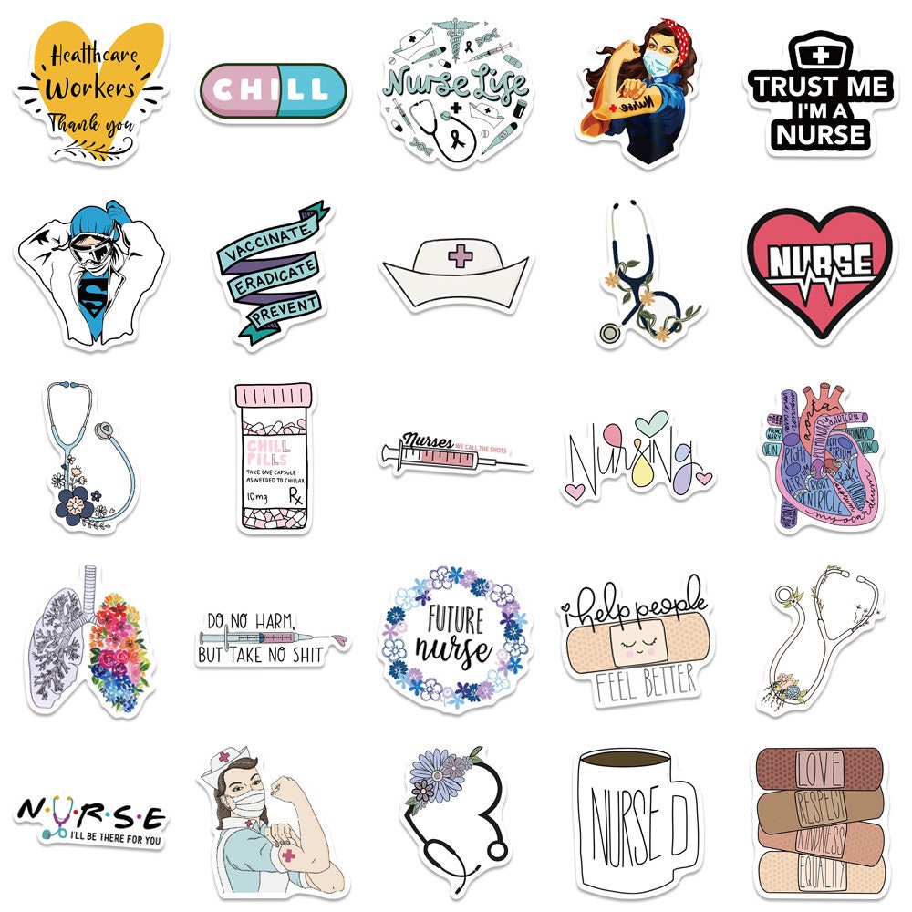 100 Stickers Nurse Medical Theme Design Cute Aestheic Stickers - Etsy ...