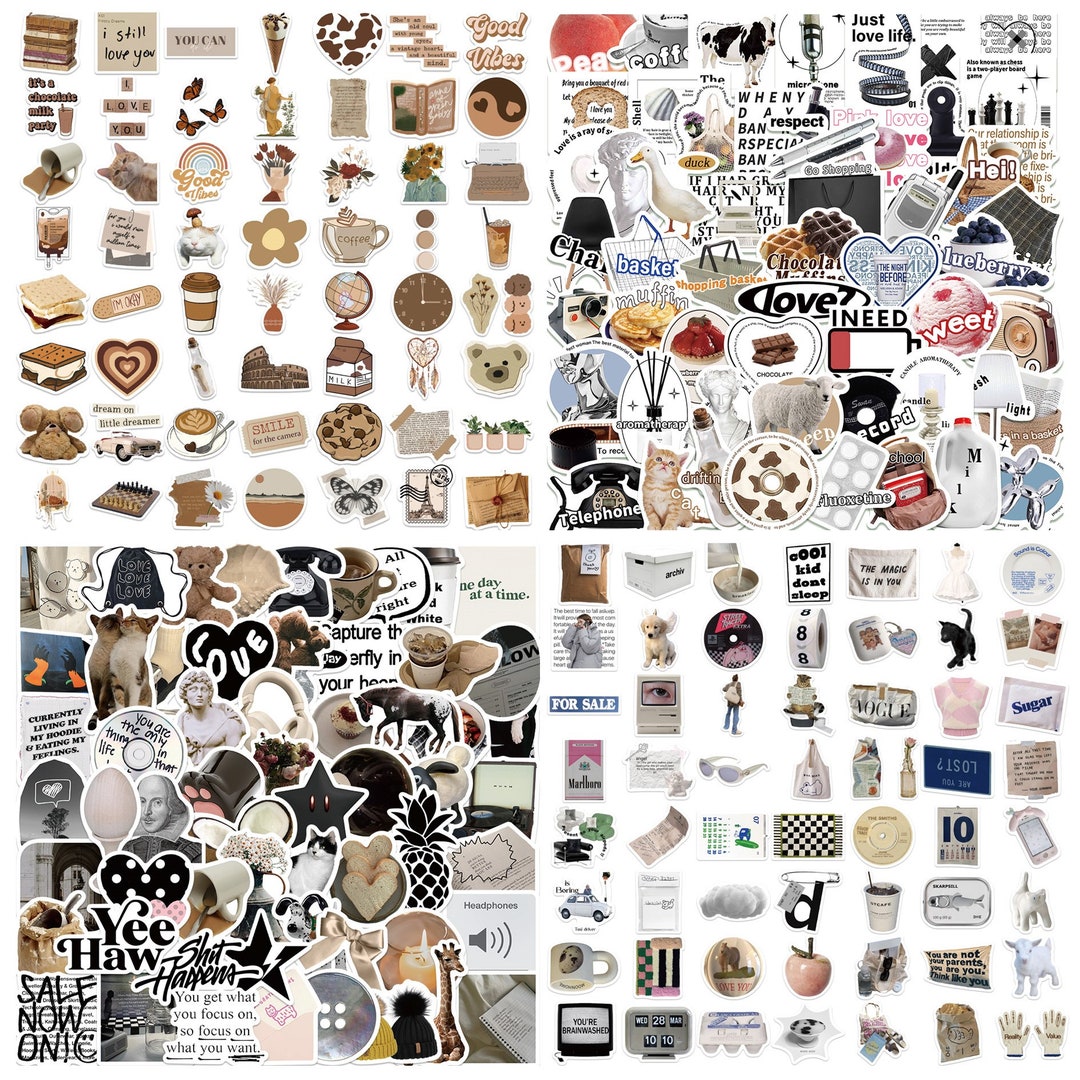 Themes of Korean INS Stuff Style Design Cute Aesthetic Stickers Decal ...