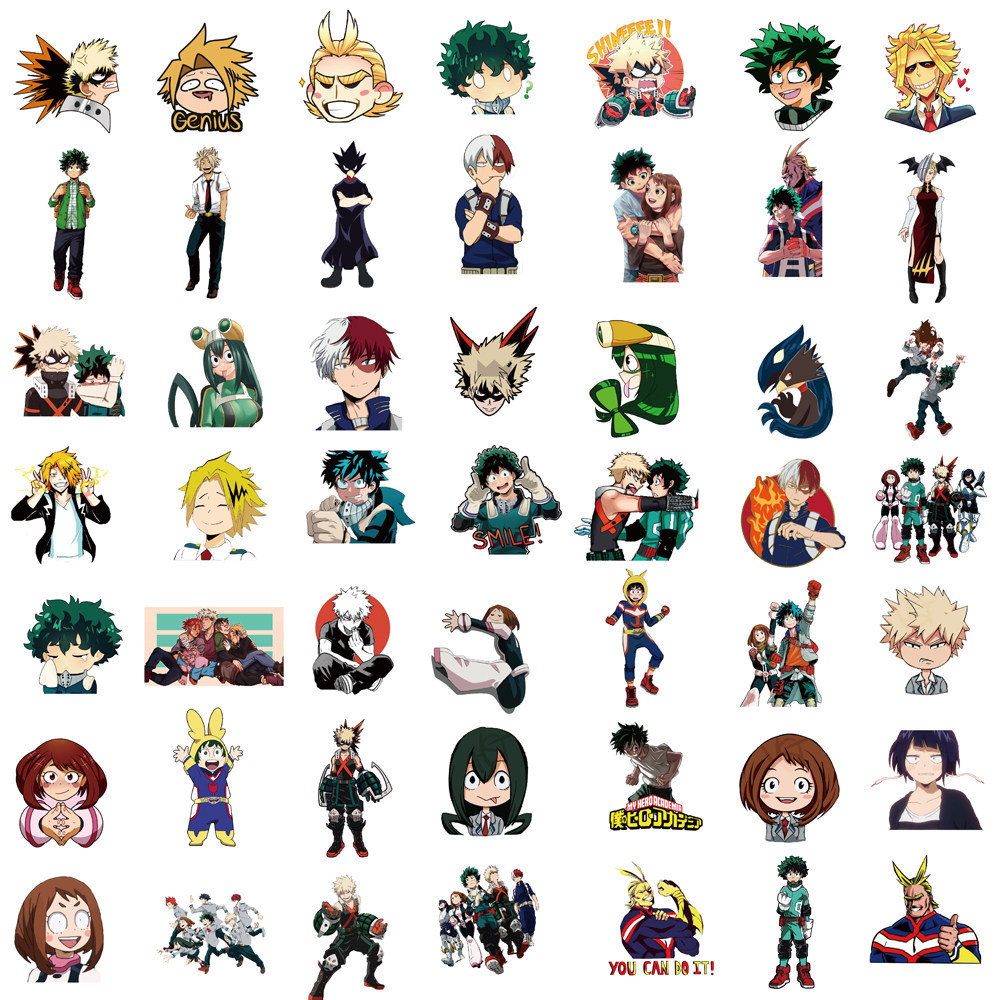 100 Stickers My Hero Academia Anime Theme Design Cute Aestheic Stickers ...