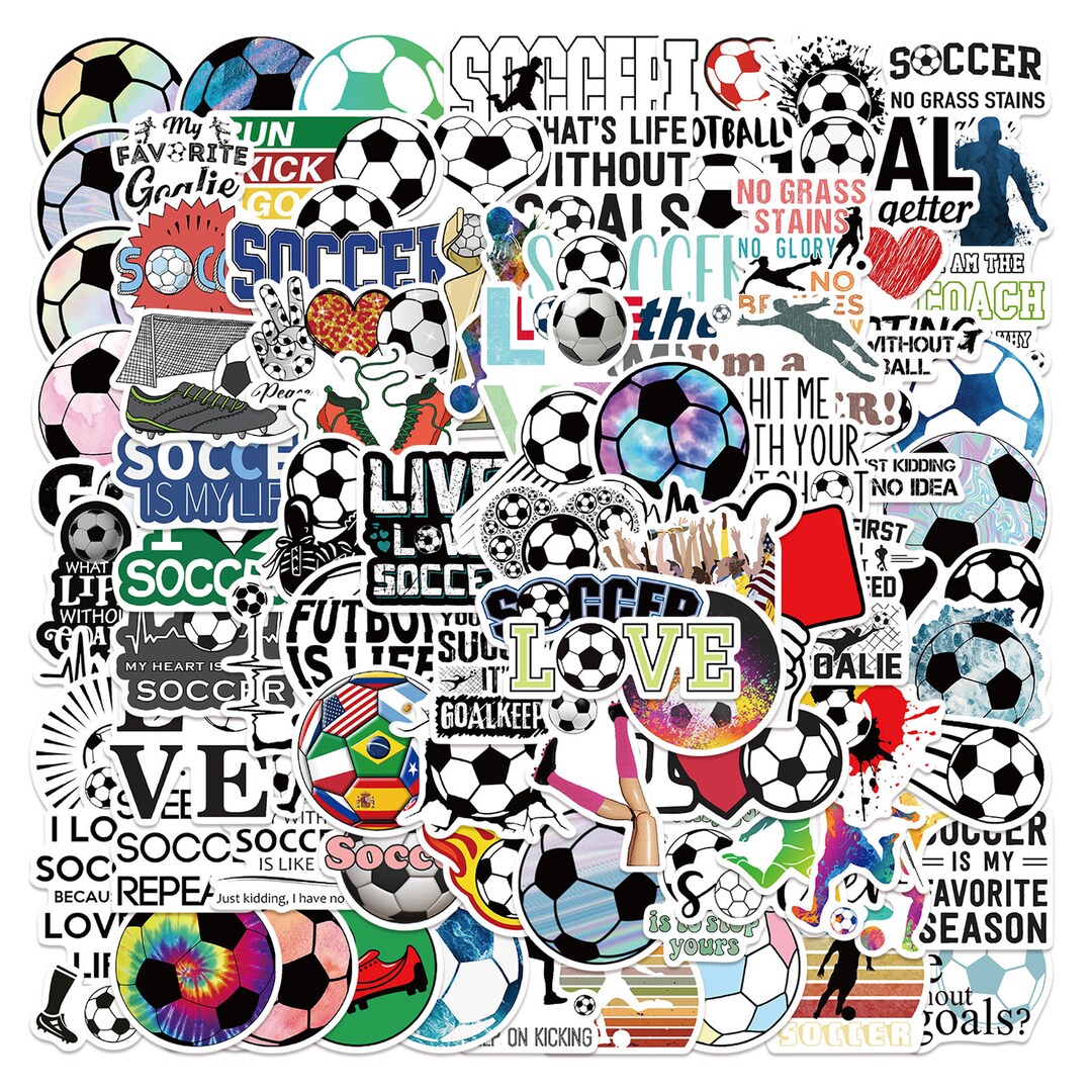 100 Stickers Soccer Football Theme Design Cute Aestheic Stickers ...