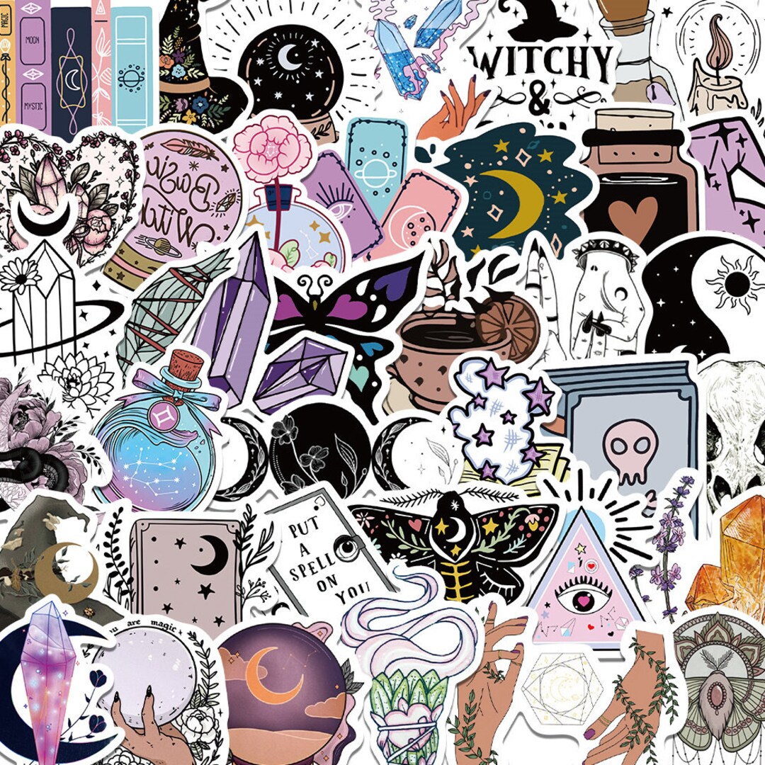 50 Stickers Boho Witchy 2 Design Cute Aesthetic Stickers Decal ...