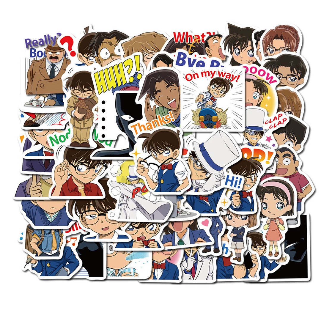 50 Stickers Detective Conan Anime Design Cute Aesthetic Stickers Decal ...