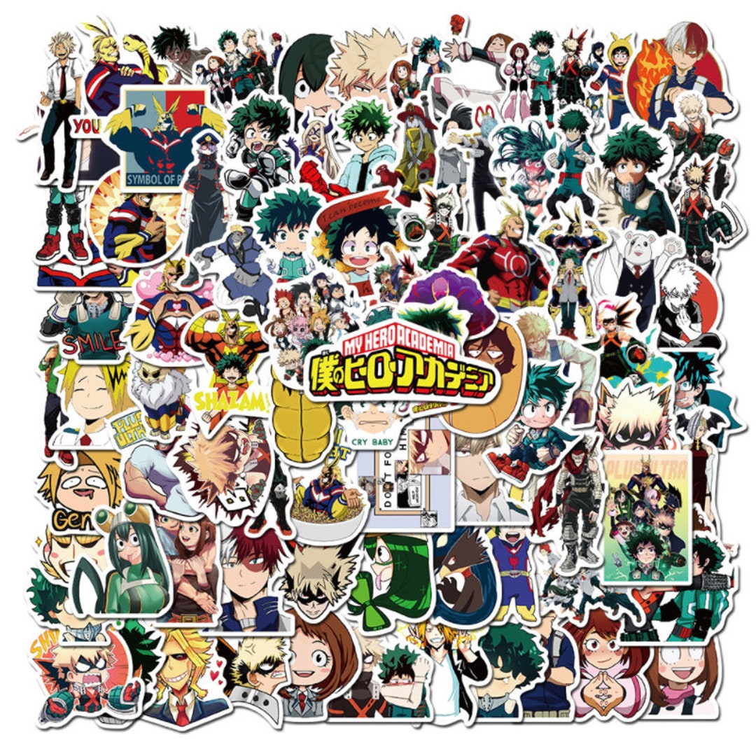 100 Stickers My Hero Academia Anime Theme Design Cute Aestheic Stickers ...
