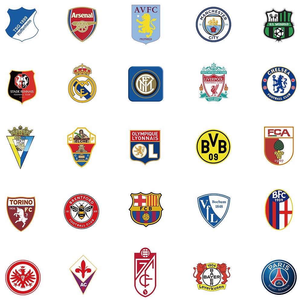 50 Stickers Soccer Football Team Design Cute Aesthetic Stickers Decal ...
