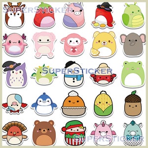 50 Stickers Squish Design Cute Aesthetic Stickers Decal Collection ...