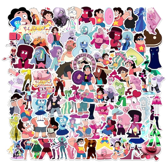100 Stickers Steven Universe Cartoon Theme Design Cute - Etsy