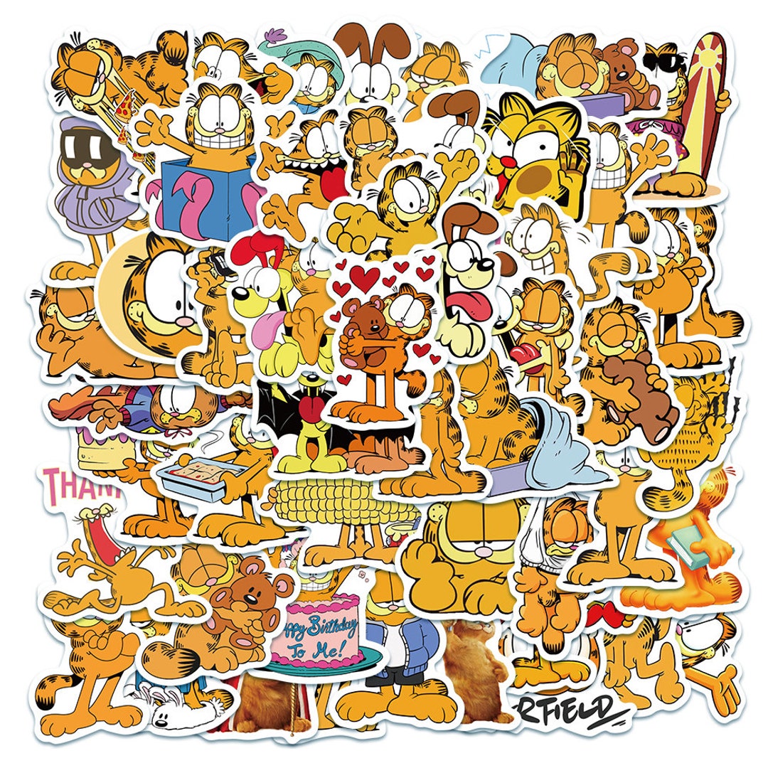 50 Stickers Garfield Cat Design Cute Aesthetic Stickers Decal ...