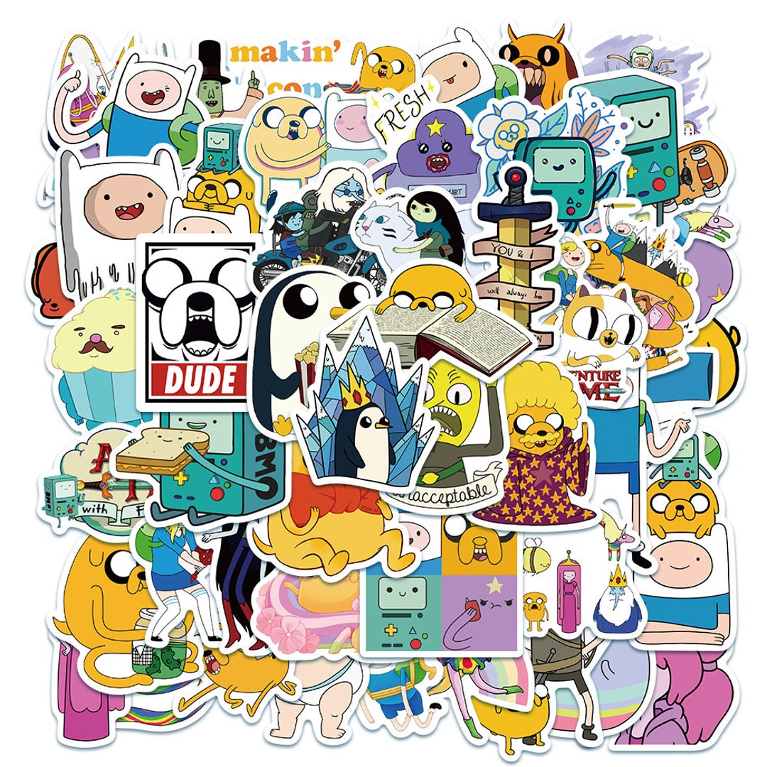 50 Stickers Adventure Time P2 Design Cute Aesthetic Stickers Decal ...