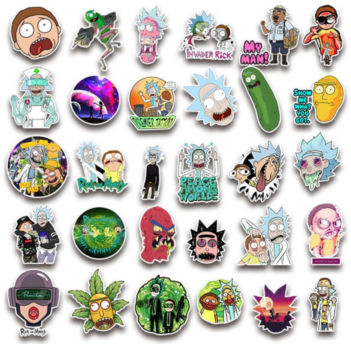 85 Stickers Rick and Morty Sci-fi Theme Design Cute Aestheic Stickers ...