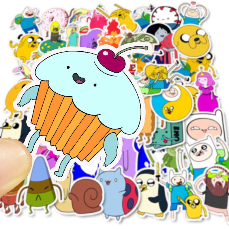 50 Stickers Adventure Time P1 Cartoon Design Cute Aesthetic Stickers ...