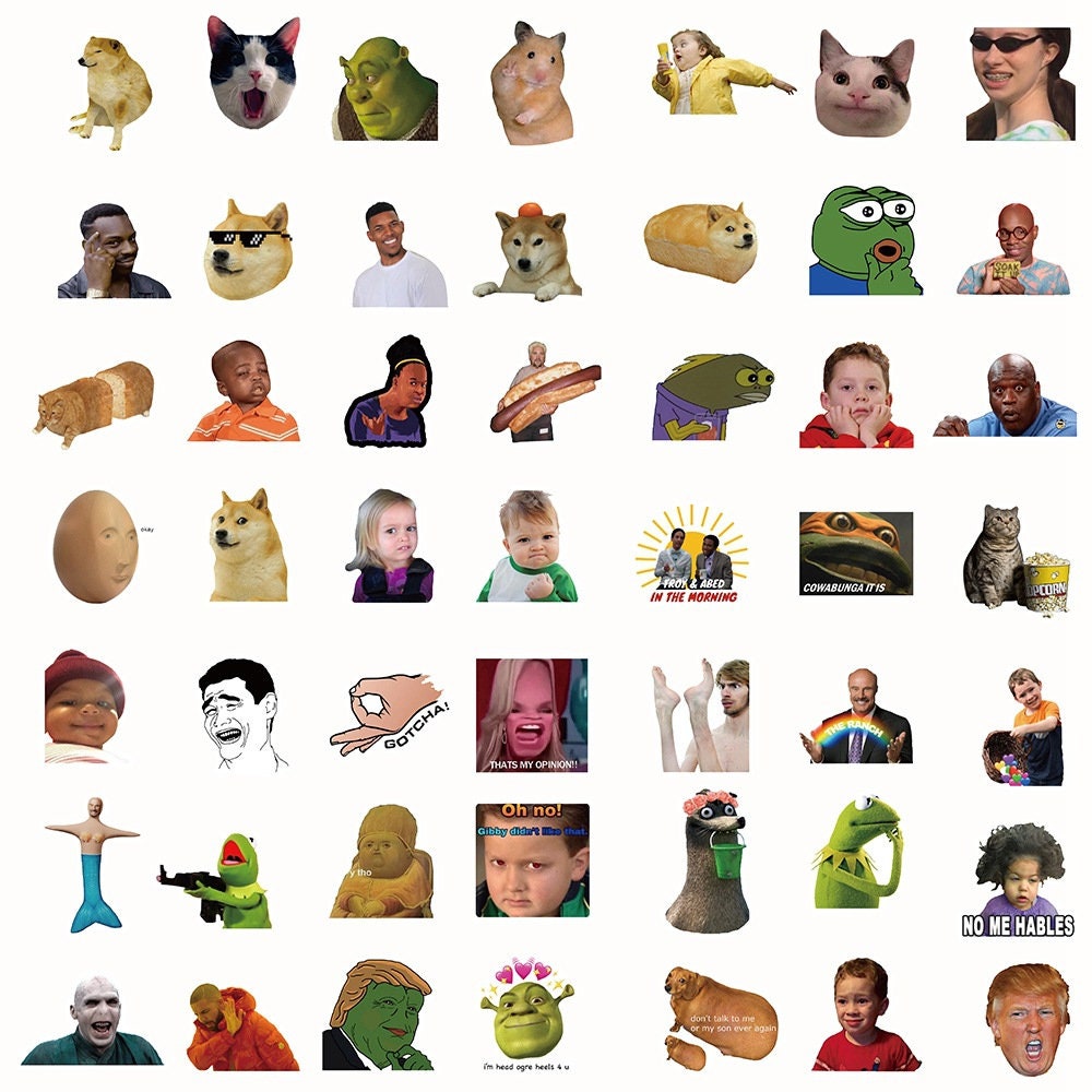 100 Funny Meme Stickers: TV Shows, Emoji, Internet Humor - Etsy Australia