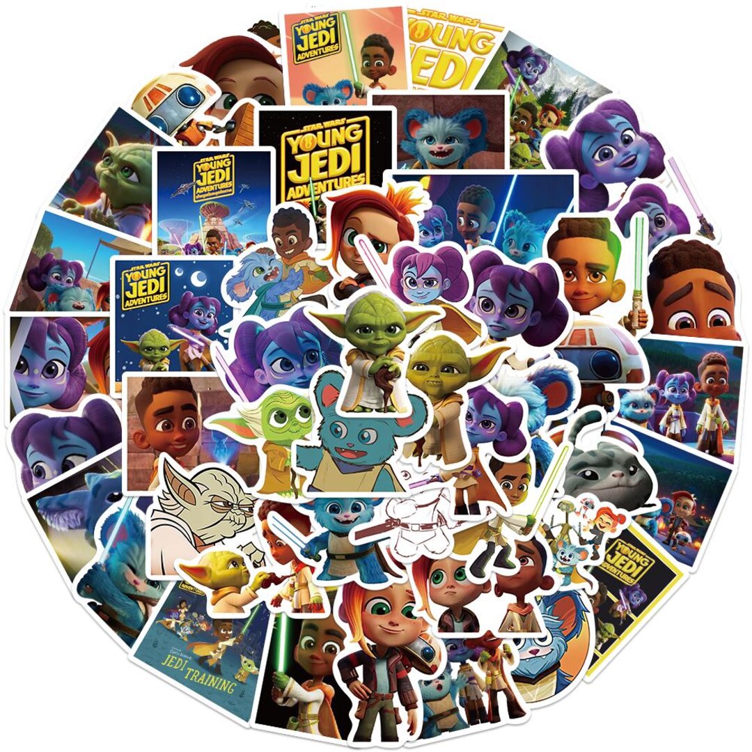 50 Stickers Jedi Adventures Design Cute Aesthetic Stickers Decal ...
