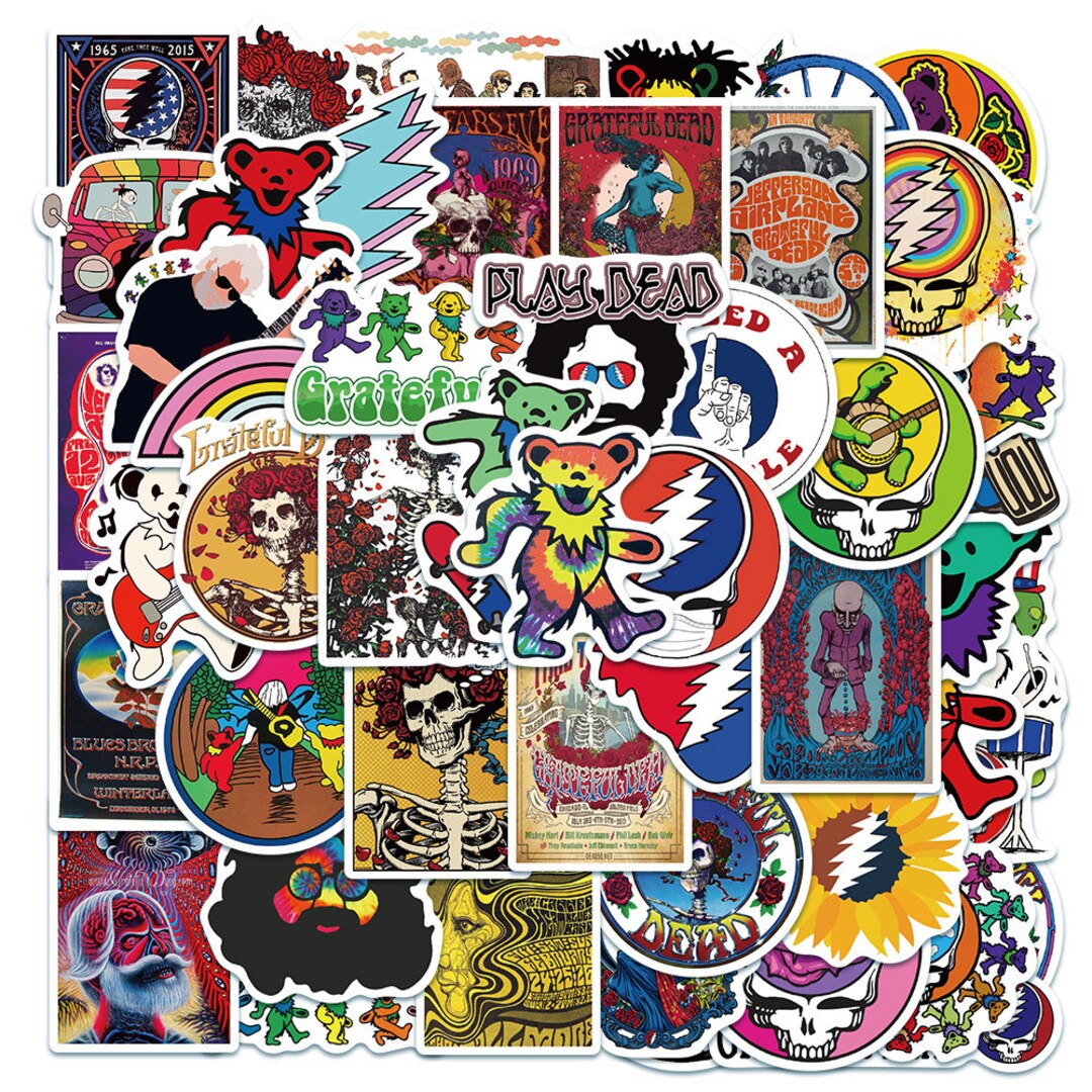 50 Stickers Grateful Dead Design Cute Aesthetic Stickers Decal ...
