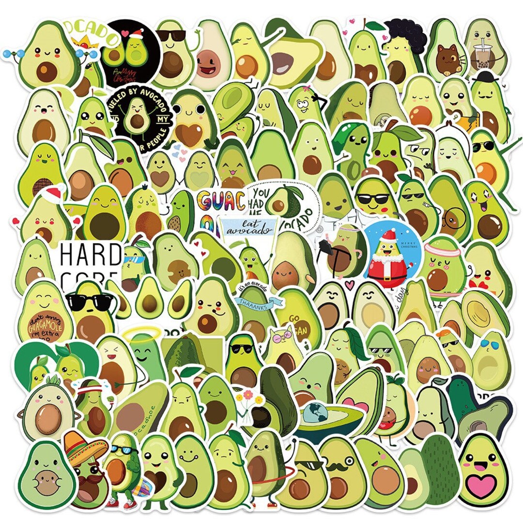 100 Stickers Avocado Theme Design Cute Aestheic Stickers Collection - Etsy