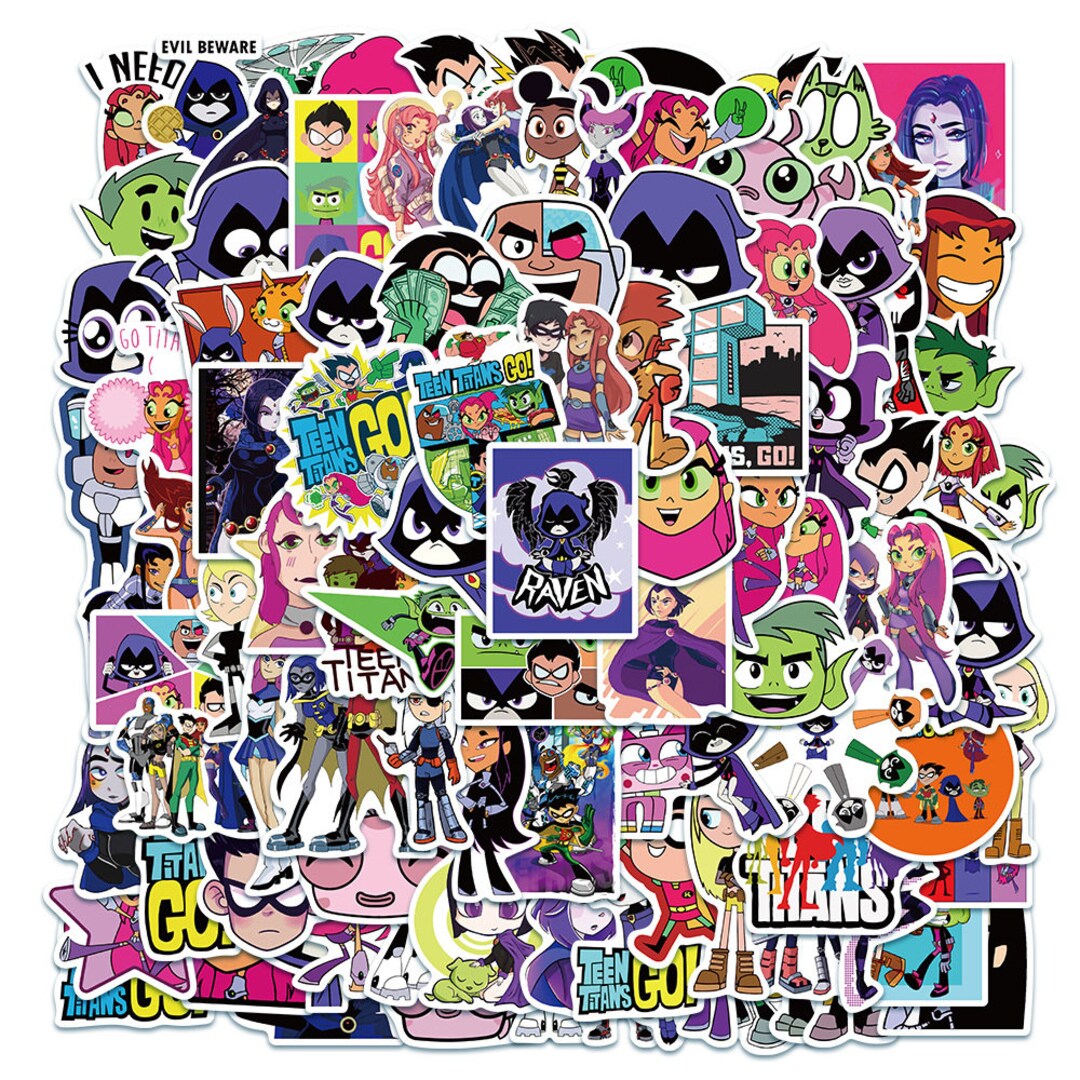 100 Stickers Teen Titans Cartoon Theme Design Cute Aestheic Stickers ...