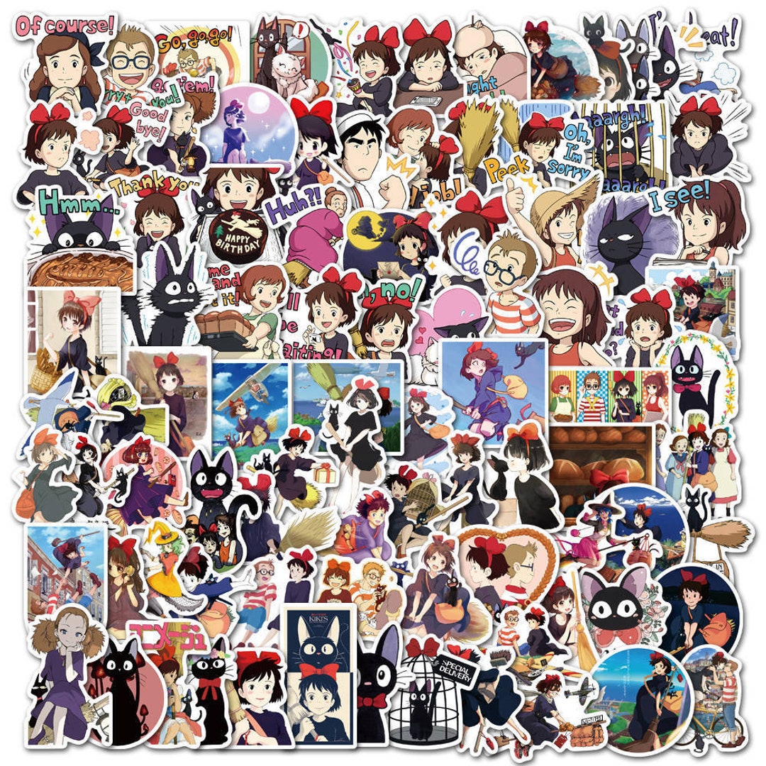 100 Stickers Kiki's Delivery Service Japanese Anime Miyazaki Theme ...
