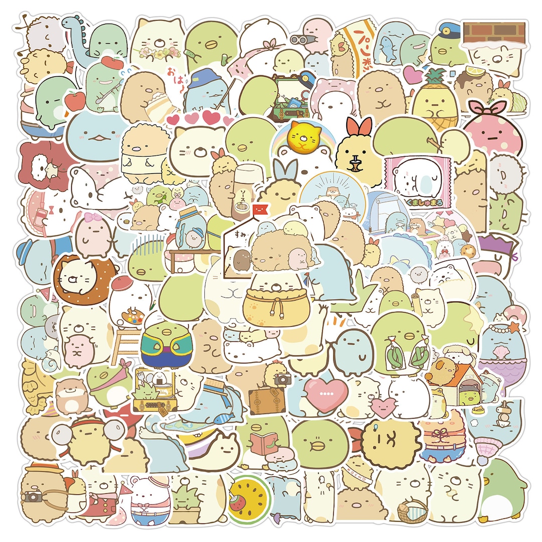 100 Stickers Sumikko Gurashi Theme Design Cute Aestheic Stickers ...