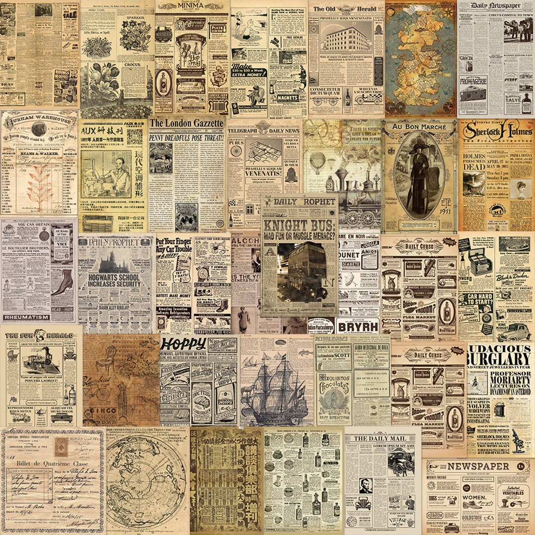 35 Stickers Retro Newspaper Design Cute Aesthetic Stickers Decal ...
