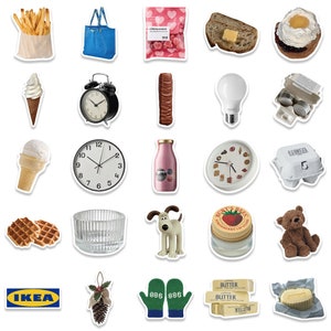 50 Stickers Real Food Stuff Style Design Pack 1 Cute Aesthetic Stickers ...