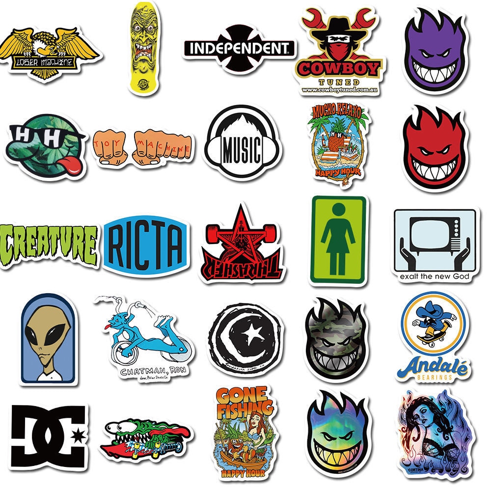 100 Stickers Skatboard Santa Cruz Theme Design Cute Aestheic - Etsy ...
