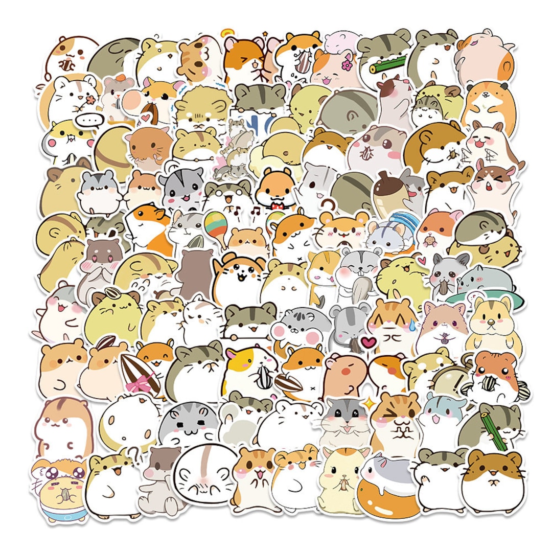 100 Stickers Hamsters Animal Theme Design Cute Aestheic - Etsy