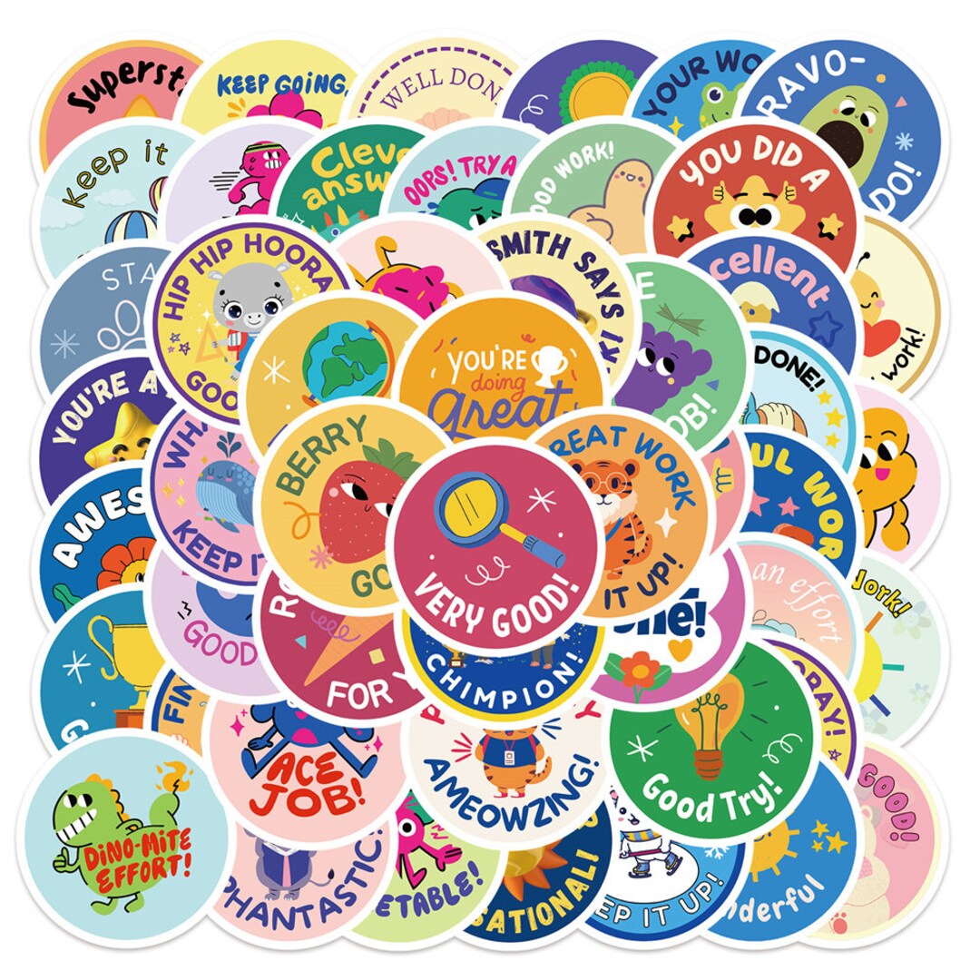 50 Stickers Awards Design Cute Aesthetic Stickers Decal Collection ...