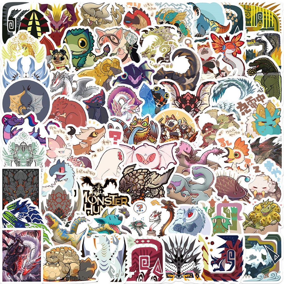 64 Stickers Monster Hunter 2 Design Cute Aesthetic Stickers Decal ...